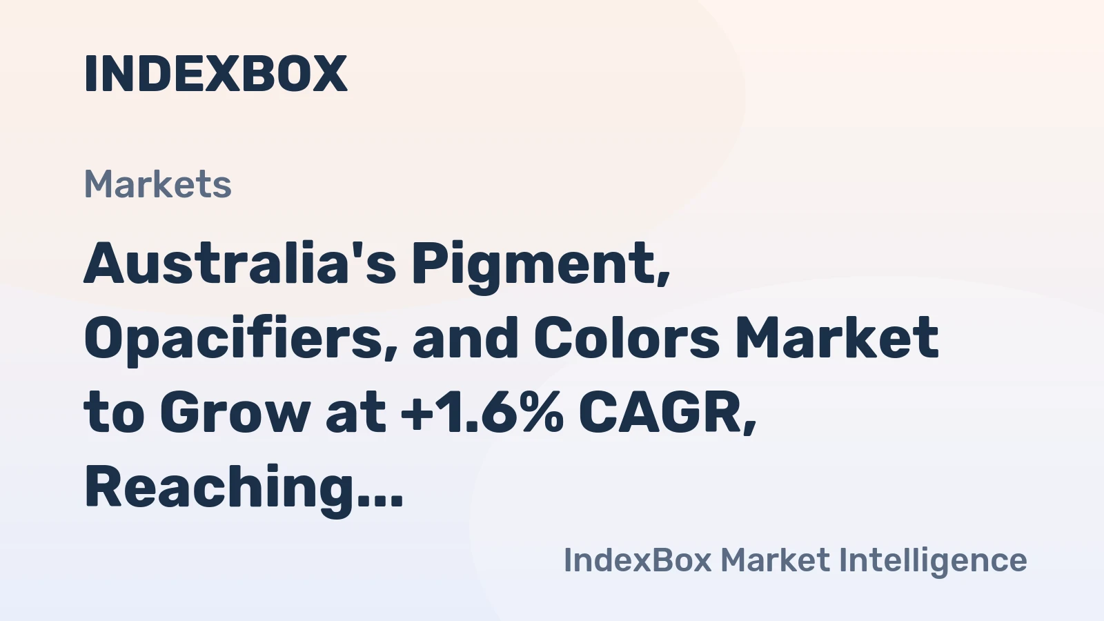 Australia's Pigment, Opacifiers, and Colors Market to Grow at +1.6% CAGR, Reaching $6.8M by 2035