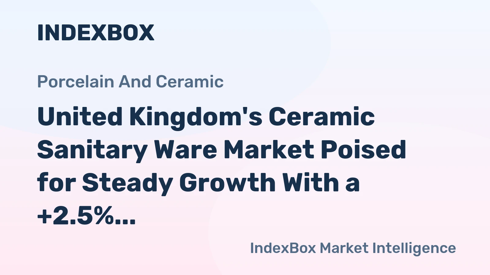 United Kingdom's Ceramic Sanitary Ware Market Poised for Steady Growth With a +2.5% Value CAGR Through 2035
