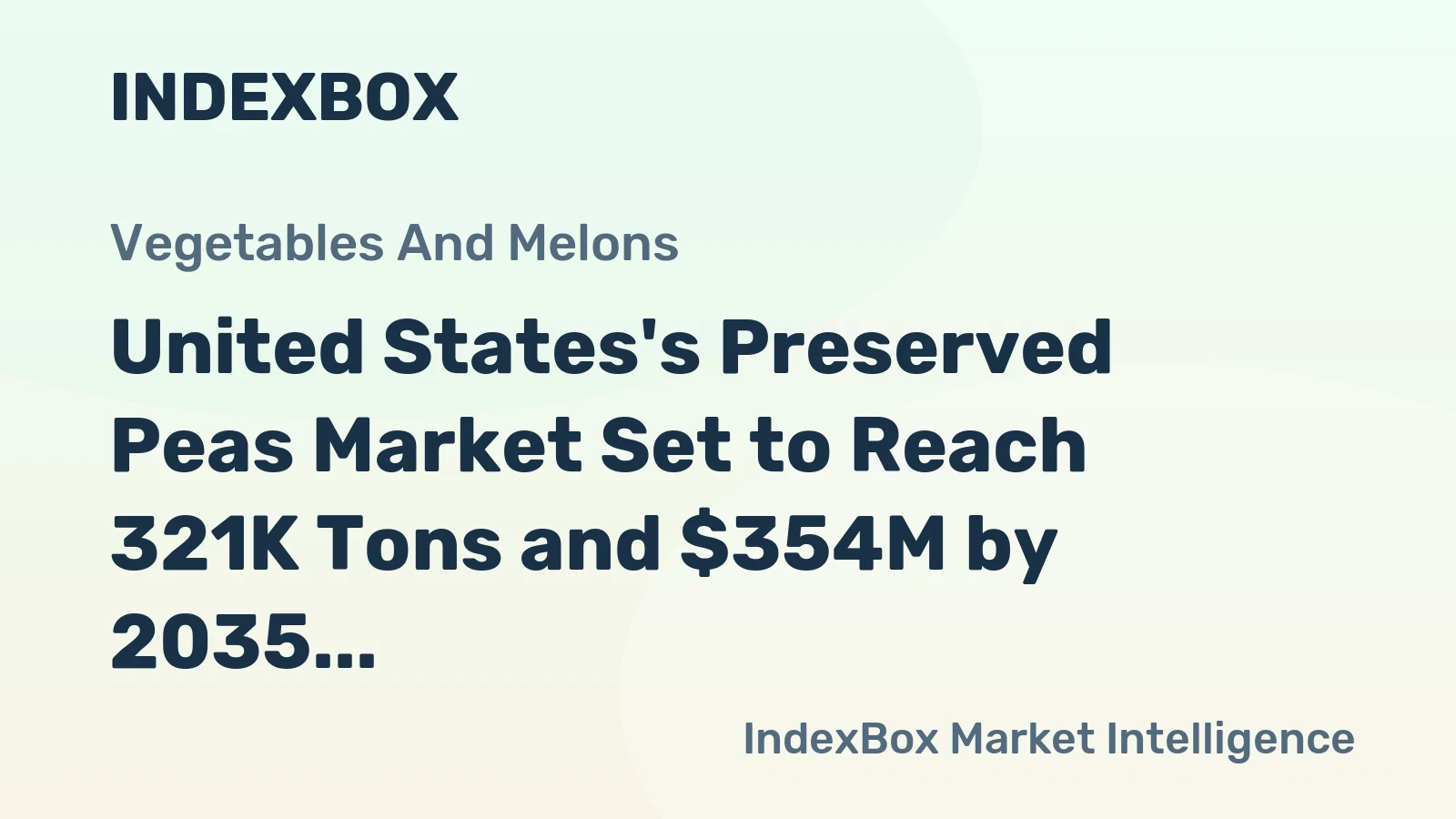 United States's Preserved Peas Market Set to Reach 321K Tons and $354M by 2035