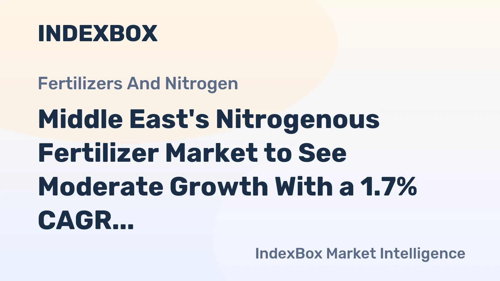 Middle East's Nitrogenous Fertilizer Market to See Moderate Growth With a 1.7% CAGR Through 2035