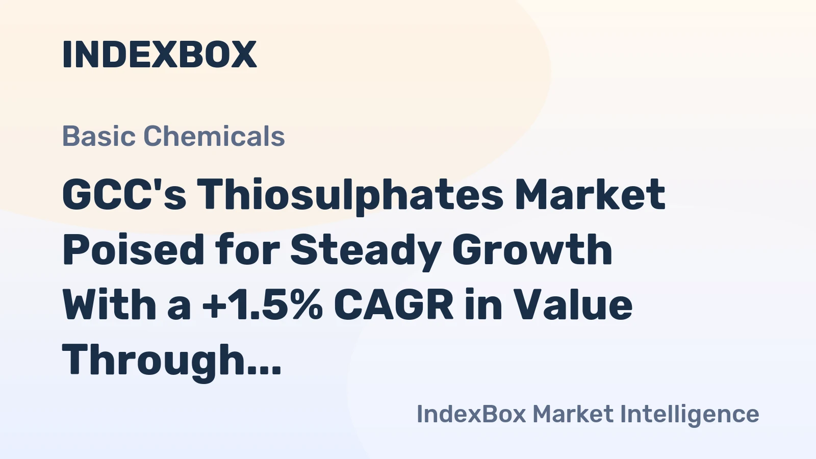 GCC's Thiosulphates Market Poised for Steady Growth With a +1.5% CAGR in Value Through 2035