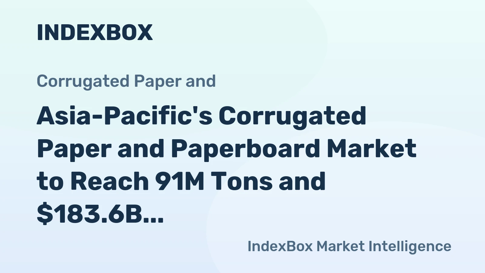 Asia-Pacific's Corrugated Paper and Paperboard Market to Reach 91M Tons and $183.6B by 2035