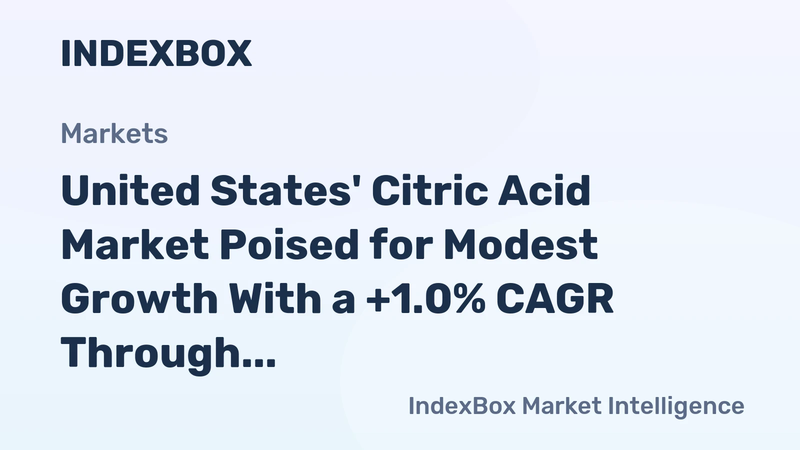 United States' Citric Acid Market Poised for Modest Growth With a +1.0% CAGR Through 2035