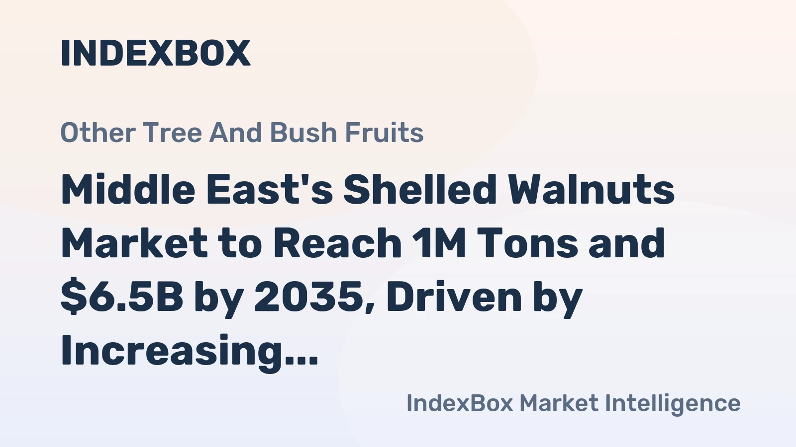 Middle East's Shelled Walnuts Market to Reach 1M Tons and $6.5B by 2035, Driven by Increasing Demand