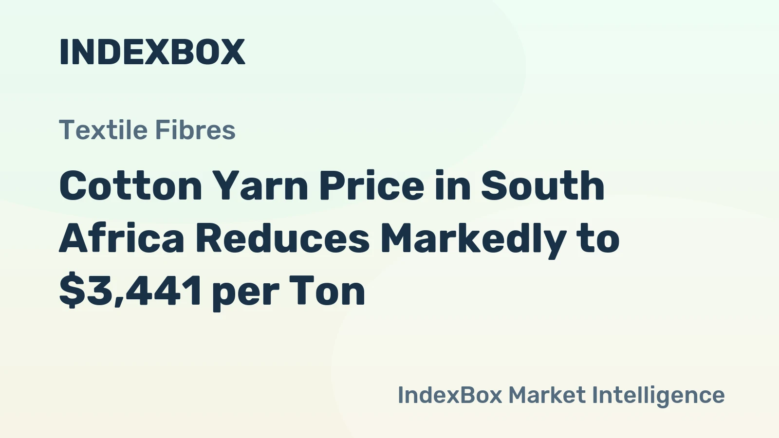 Cotton Yarn Price in South Africa Reduces Markedly to $3,441 per Ton