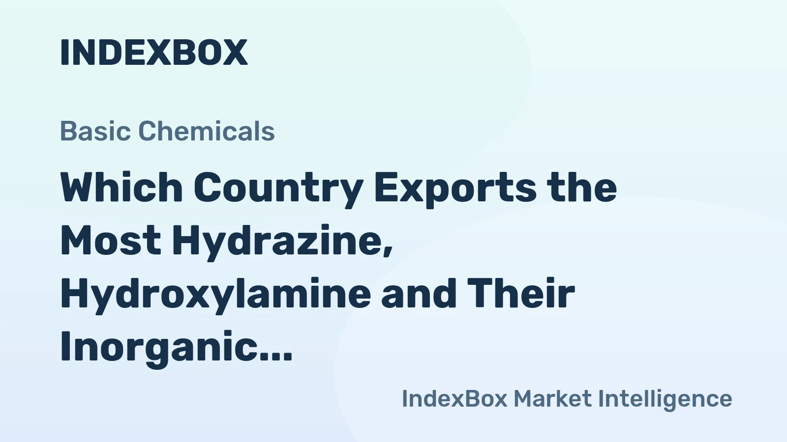 Which Country Exports the Most Hydrazine, Hydroxylamine and Their Inorganic Salts in the World?