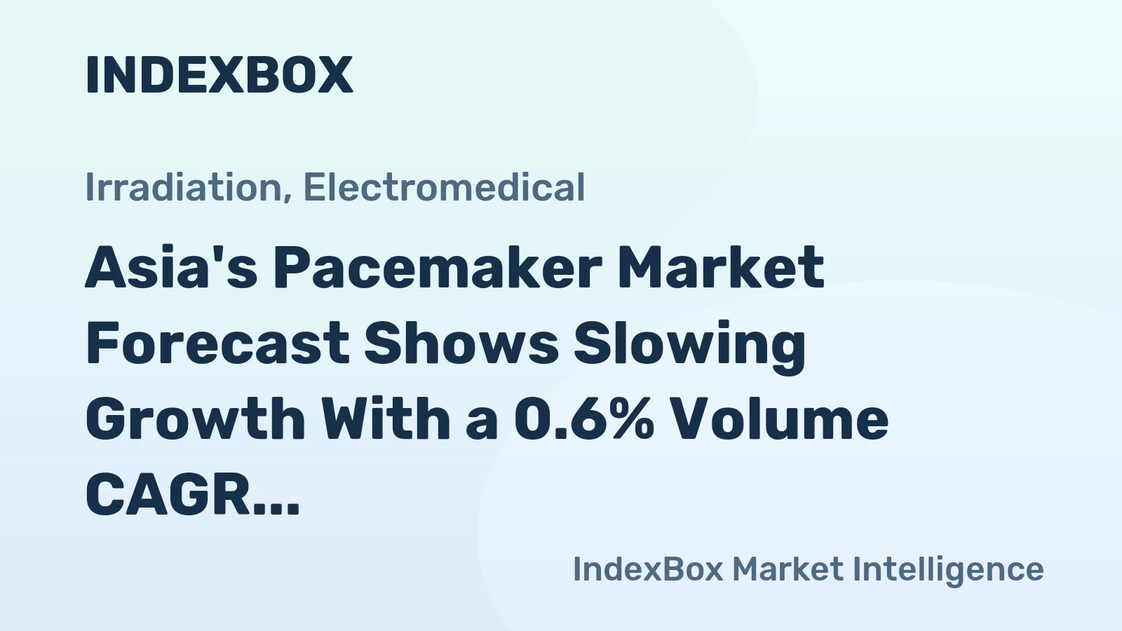Asia's Pacemaker Market Forecast Shows Slowing Growth With a 0.6% Volume CAGR Through 2035