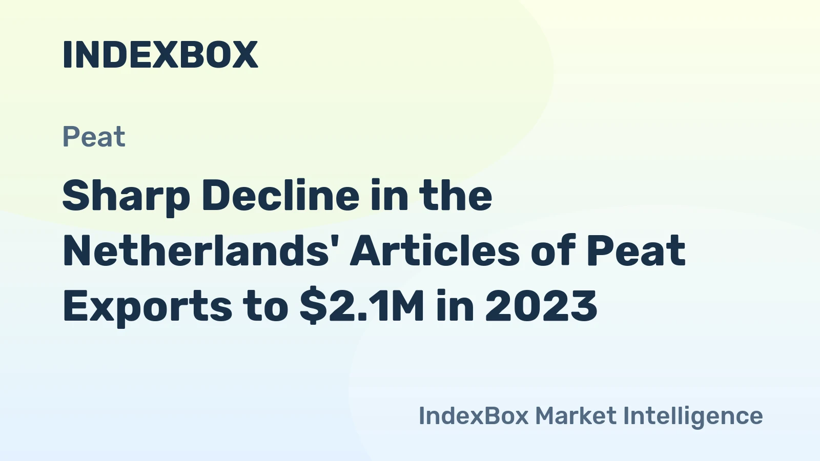 Sharp Decline in the Netherlands' Articles of Peat Exports to $2.1M in 2023