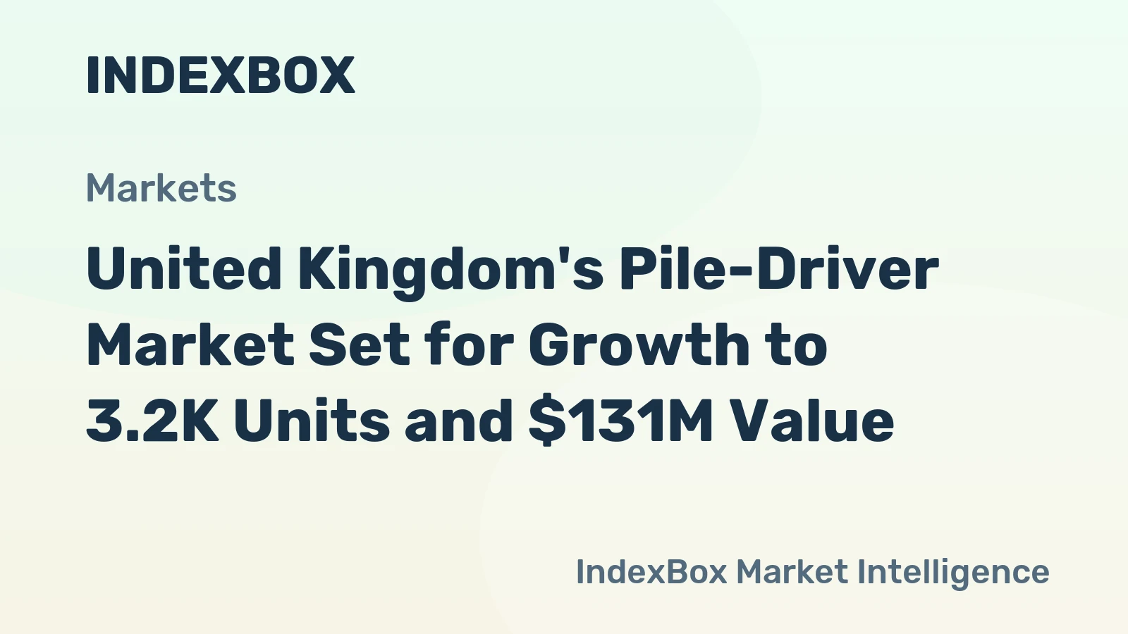 United Kingdom's Pile-Driver Market Set for Growth to 3.2K Units and $131M Value