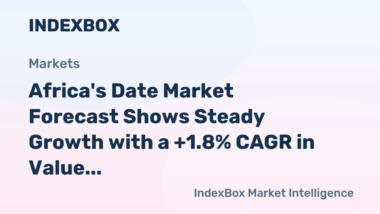 Africa's Date Market Forecast Shows Steady Growth with a +1.8% CAGR in Value