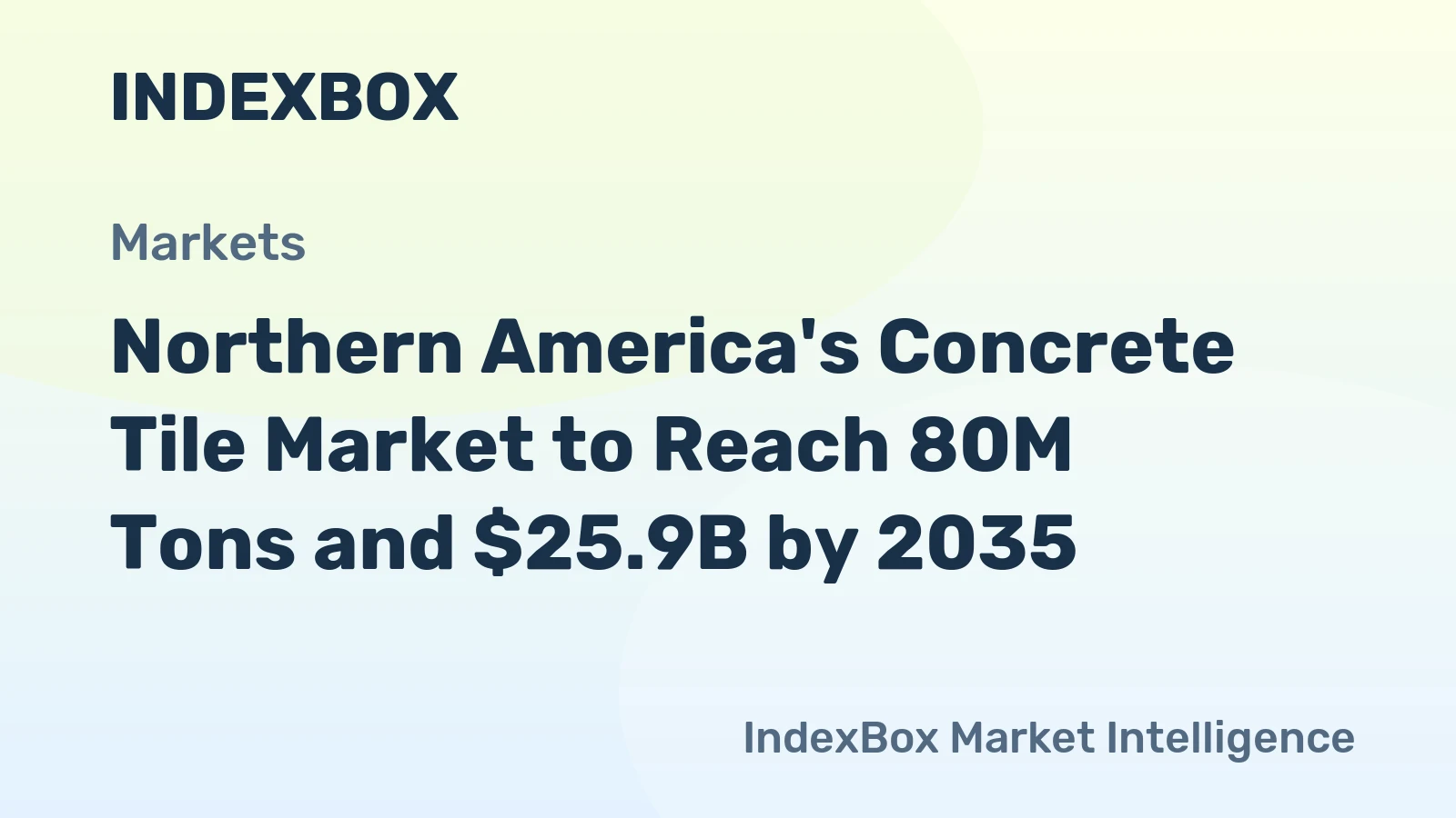 Northern America's Concrete Tile Market to Reach 80M Tons and $25.9B by 2035
