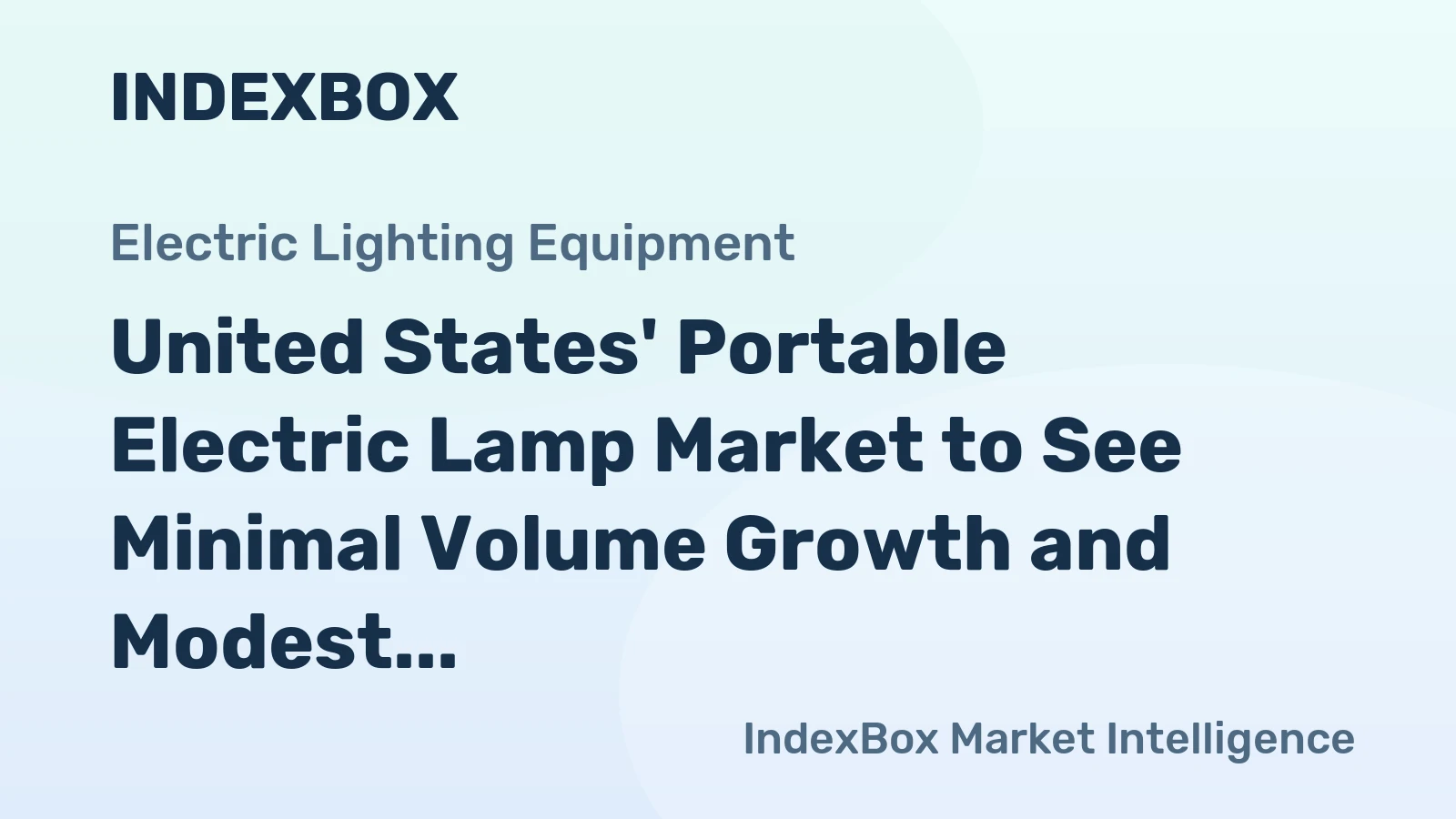 United States' Portable Electric Lamp Market to See Minimal Volume Growth and Modest Value Increase Through 2035