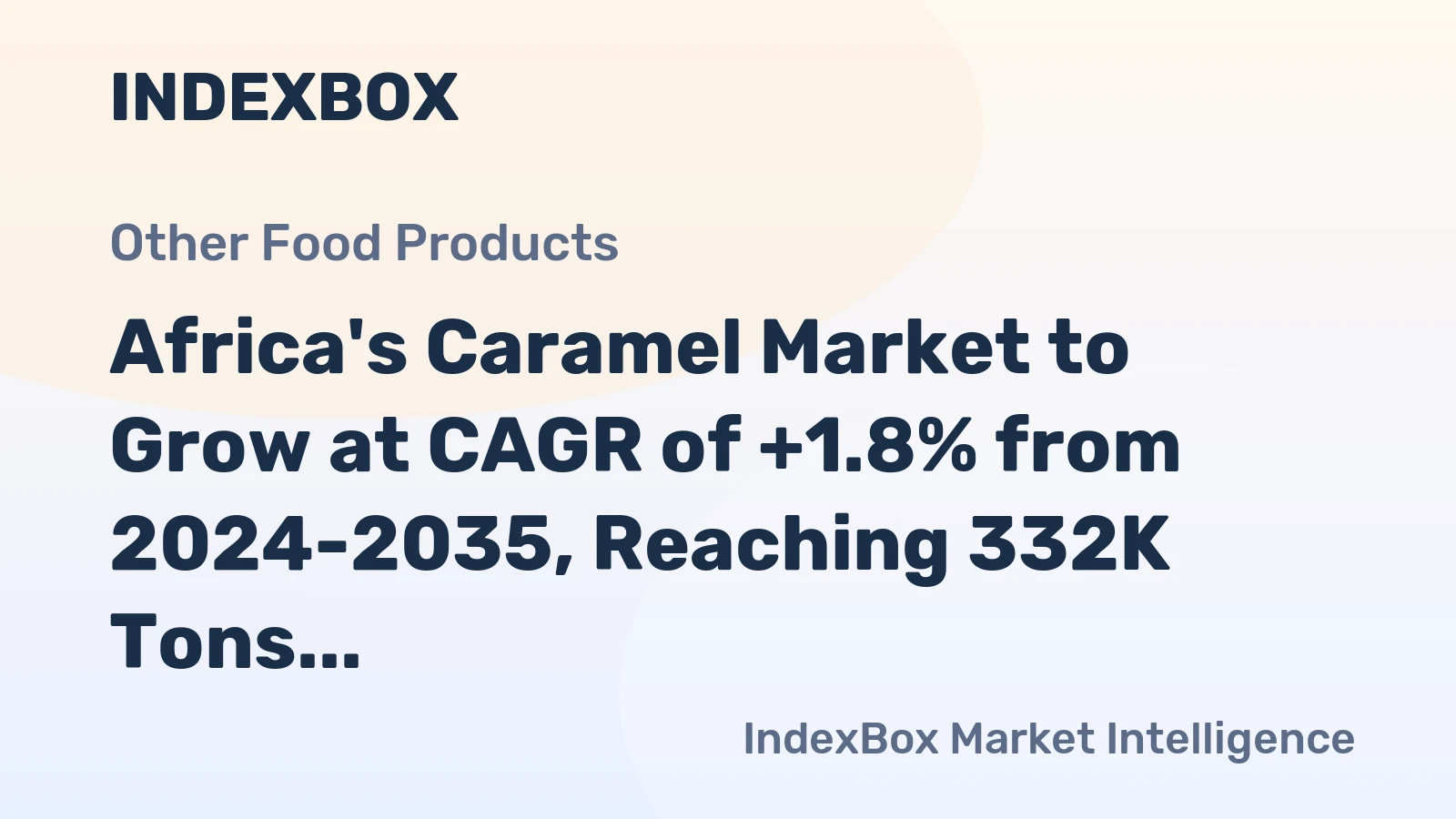 Africa's Caramel Market to Grow at CAGR of +1.8% from 2024-2035, Reaching 332K Tons