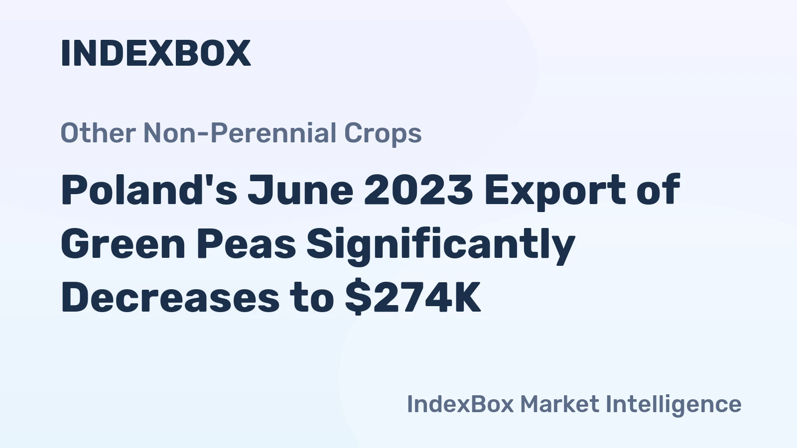 Poland's June 2023 Export of Green Peas Significantly Decreases to $274K