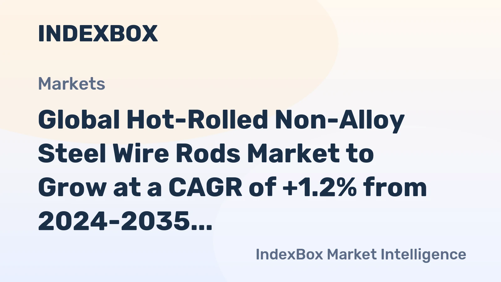 Global Hot-Rolled Non-Alloy Steel Wire Rods Market to Grow at a CAGR of +1.2% from 2024-2035, Reaching $173.5B by 2035