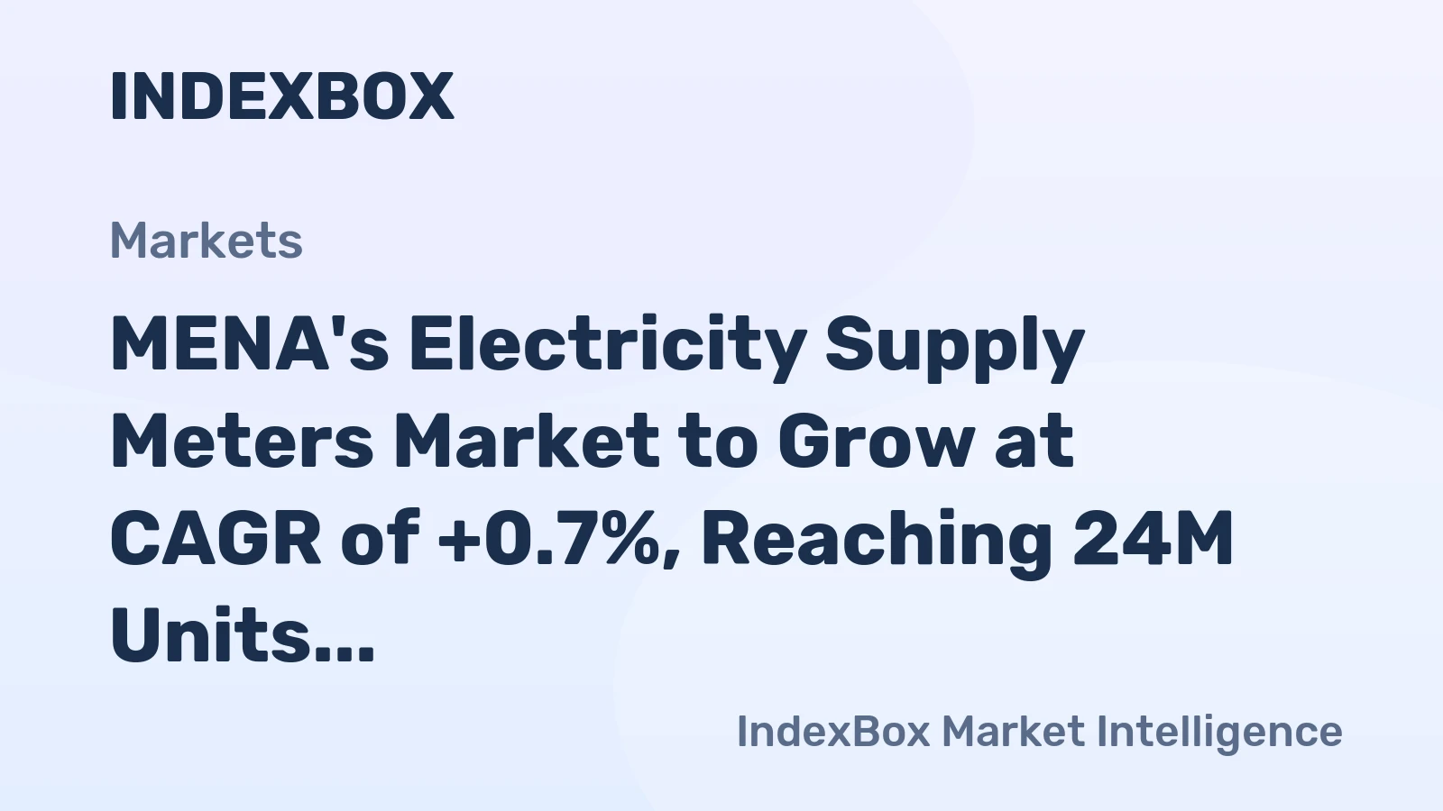 MENA's Electricity Supply Meters Market to Grow at CAGR of +0.7%, Reaching 24M Units by 2035