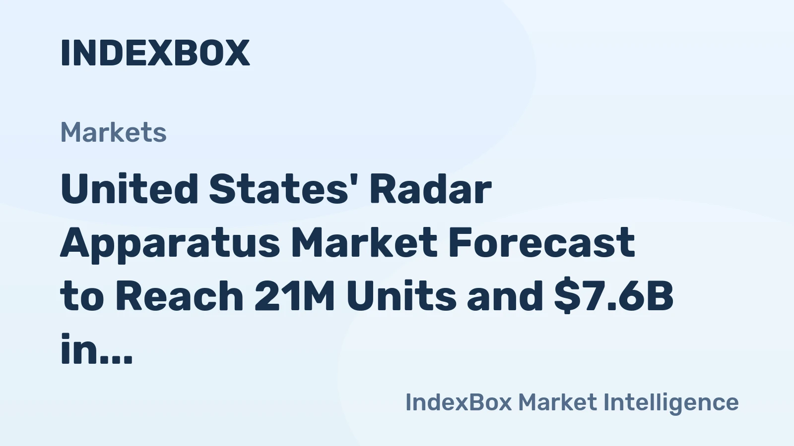 United States' Radar Apparatus Market Forecast to Reach 21M Units and $7.6B in Value
