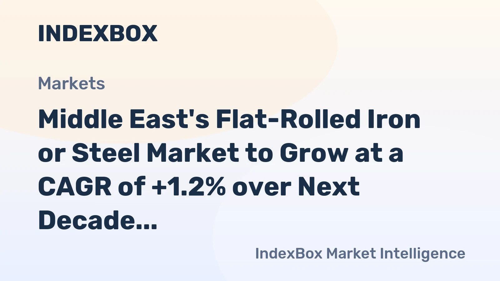 Middle East's Flat-Rolled Iron or Steel Market to Grow at a CAGR of +1.2% over Next Decade
