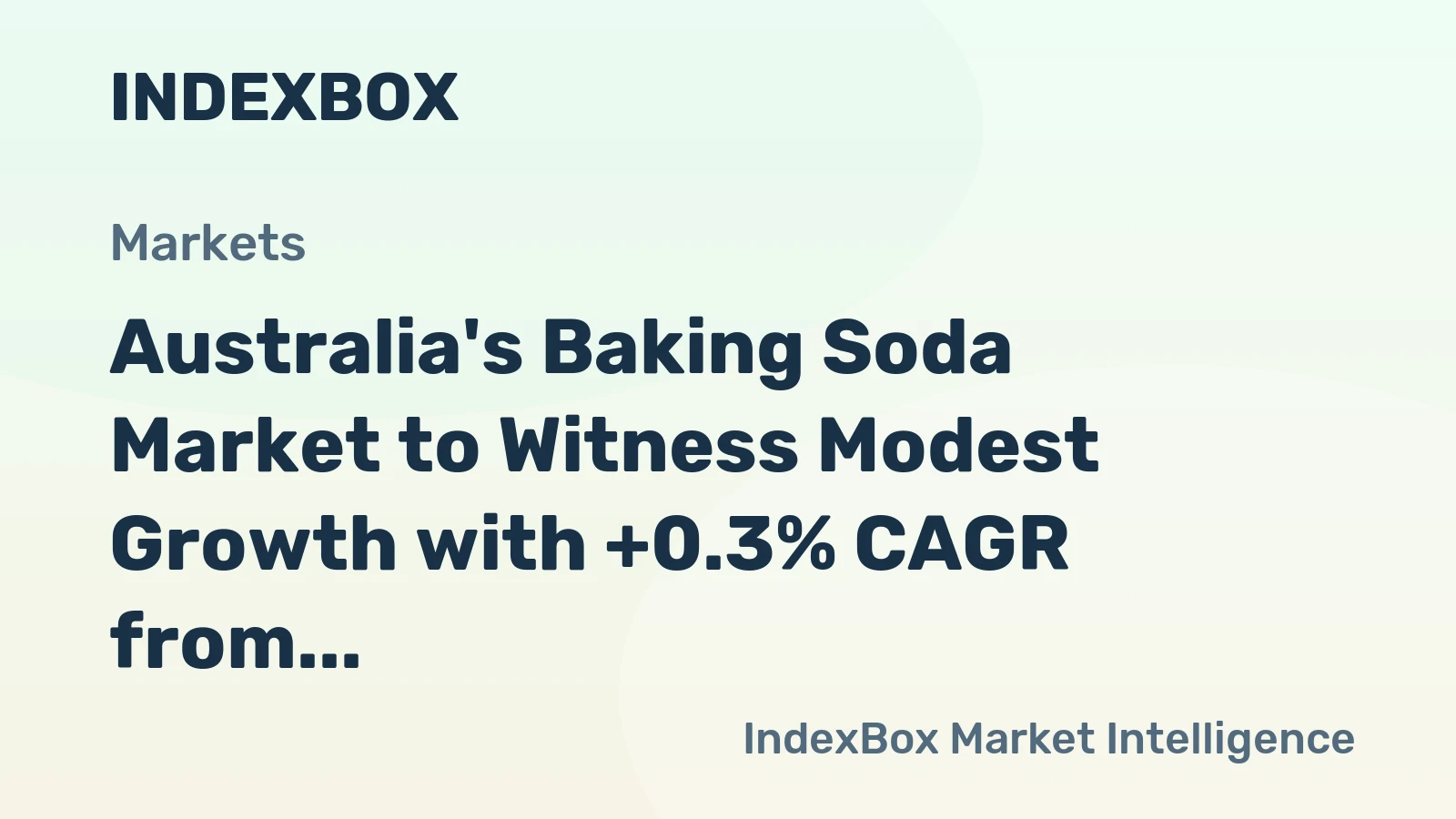 Australia's Baking Soda Market to Witness Modest Growth with +0.3% CAGR from 2024-2035