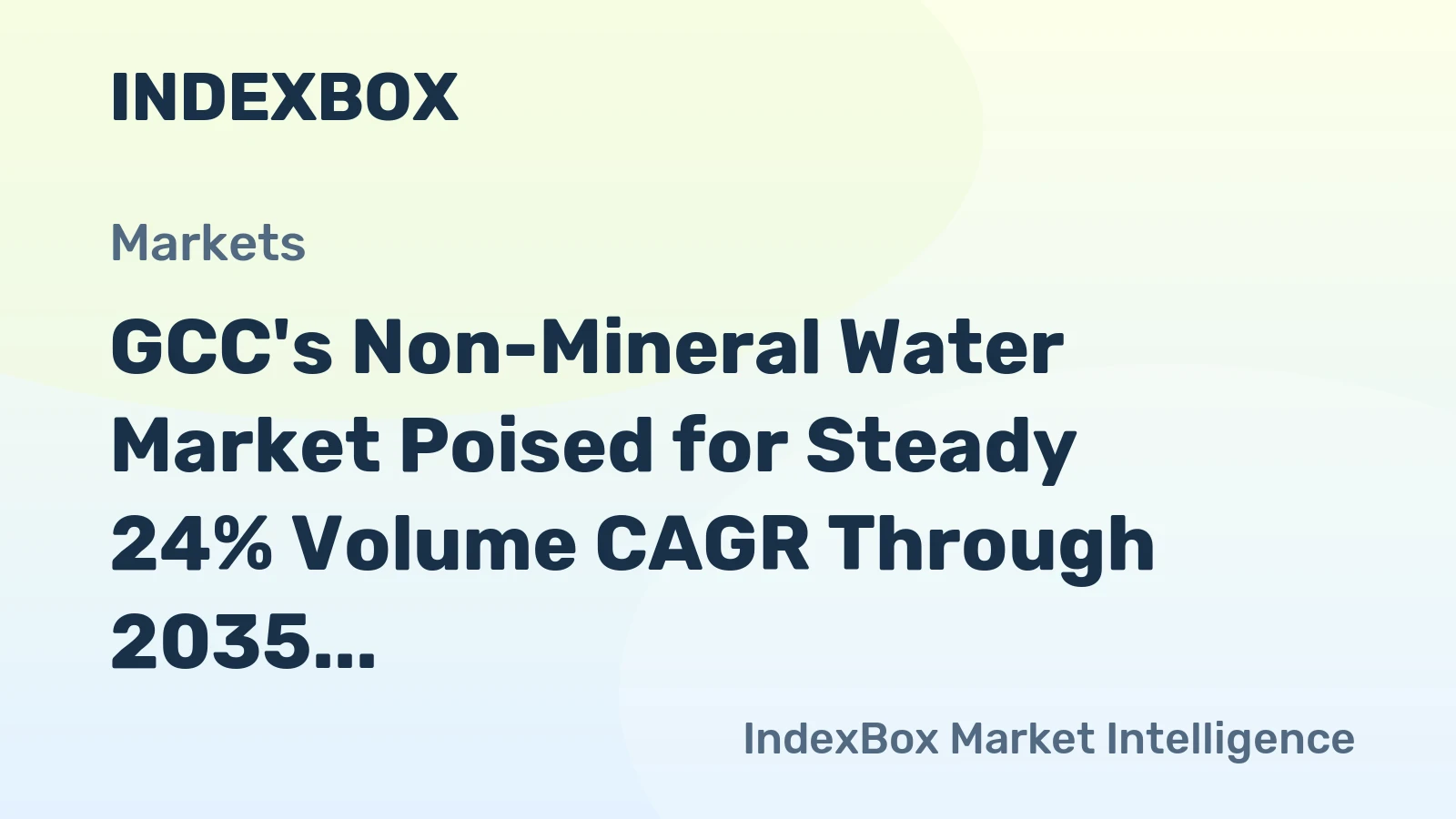 GCC's Non-Mineral Water Market Poised for Steady 24% Volume CAGR Through 2035