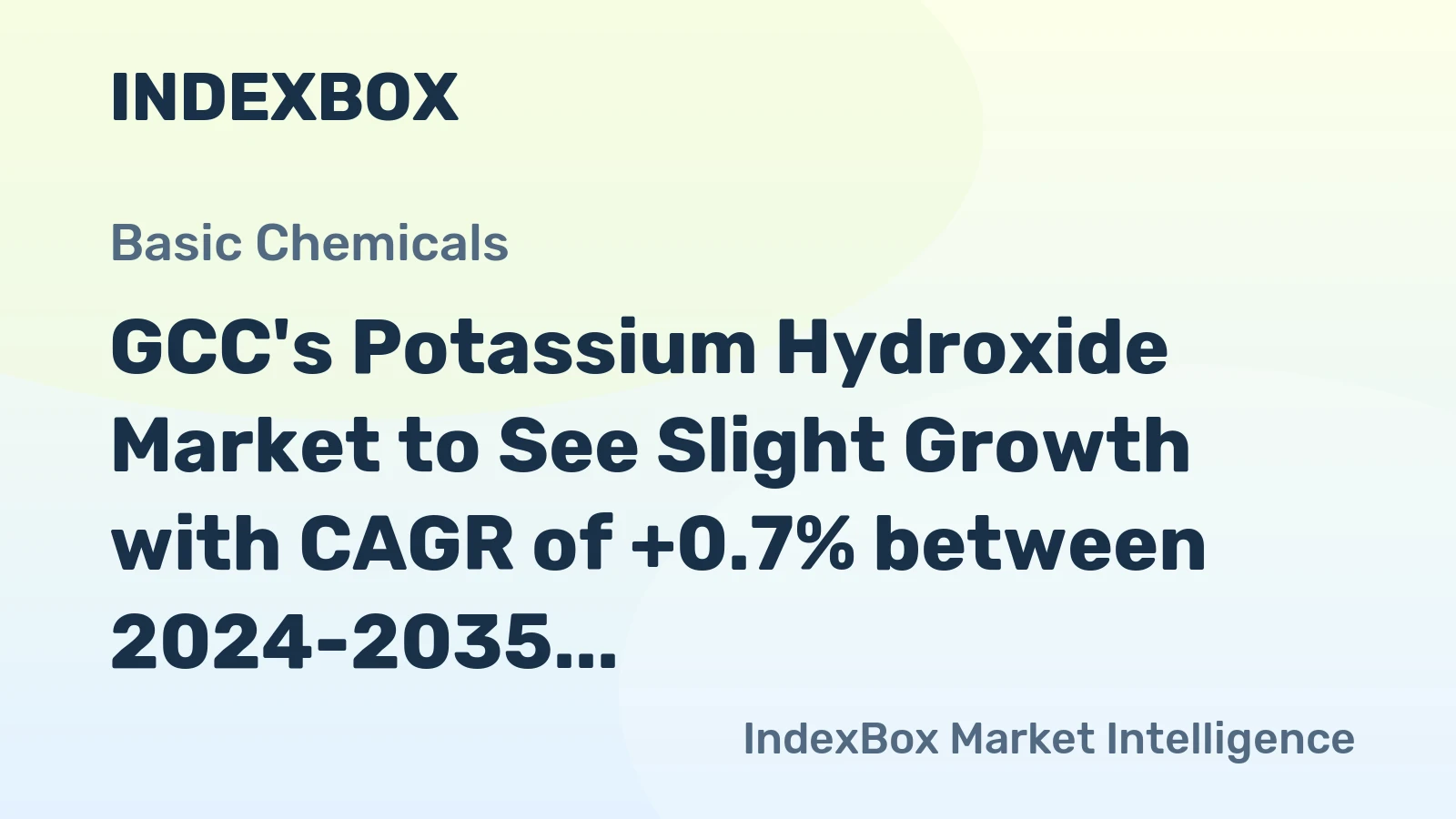 GCC's Potassium Hydroxide Market to See Slight Growth with CAGR of +0.7% between 2024-2035
