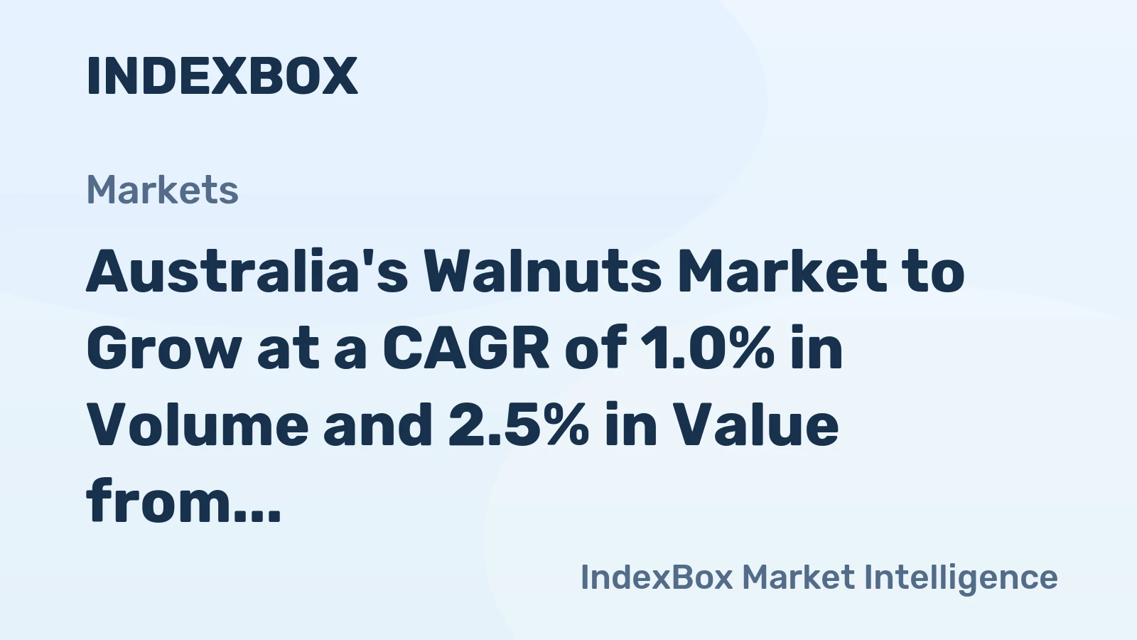 Australia's Walnuts Market to Grow at a CAGR of 1.0% in Volume and 2.5% in Value from 2024 to 2035