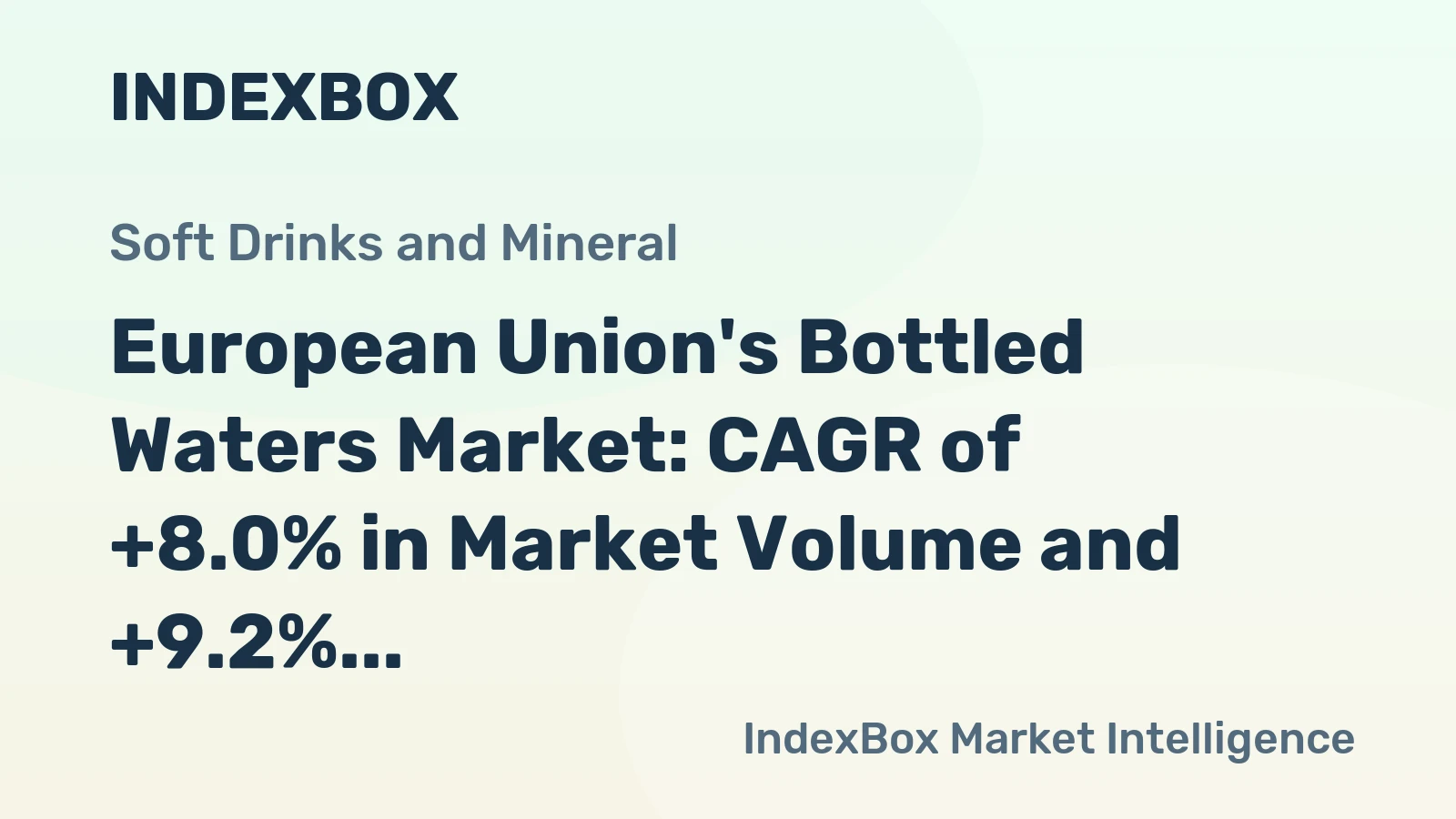 European Union's Bottled Waters Market: CAGR of +8.0% in Market Volume and +9.2% in Market Value Forecasted for 2024-2035