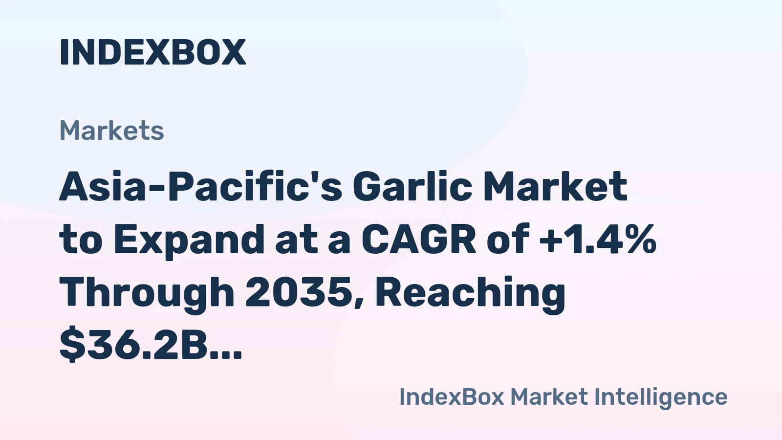 Asia-Pacific's Garlic Market to Expand at a CAGR of +1.4% Through 2035, Reaching $36.2B in Value