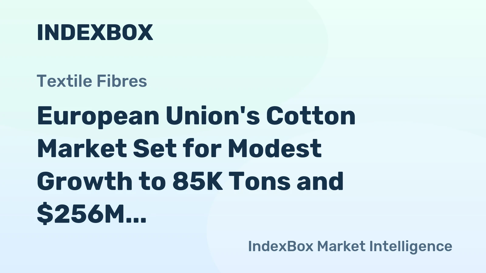European Union's Cotton Market Set for Modest Growth to 85K Tons and $256M