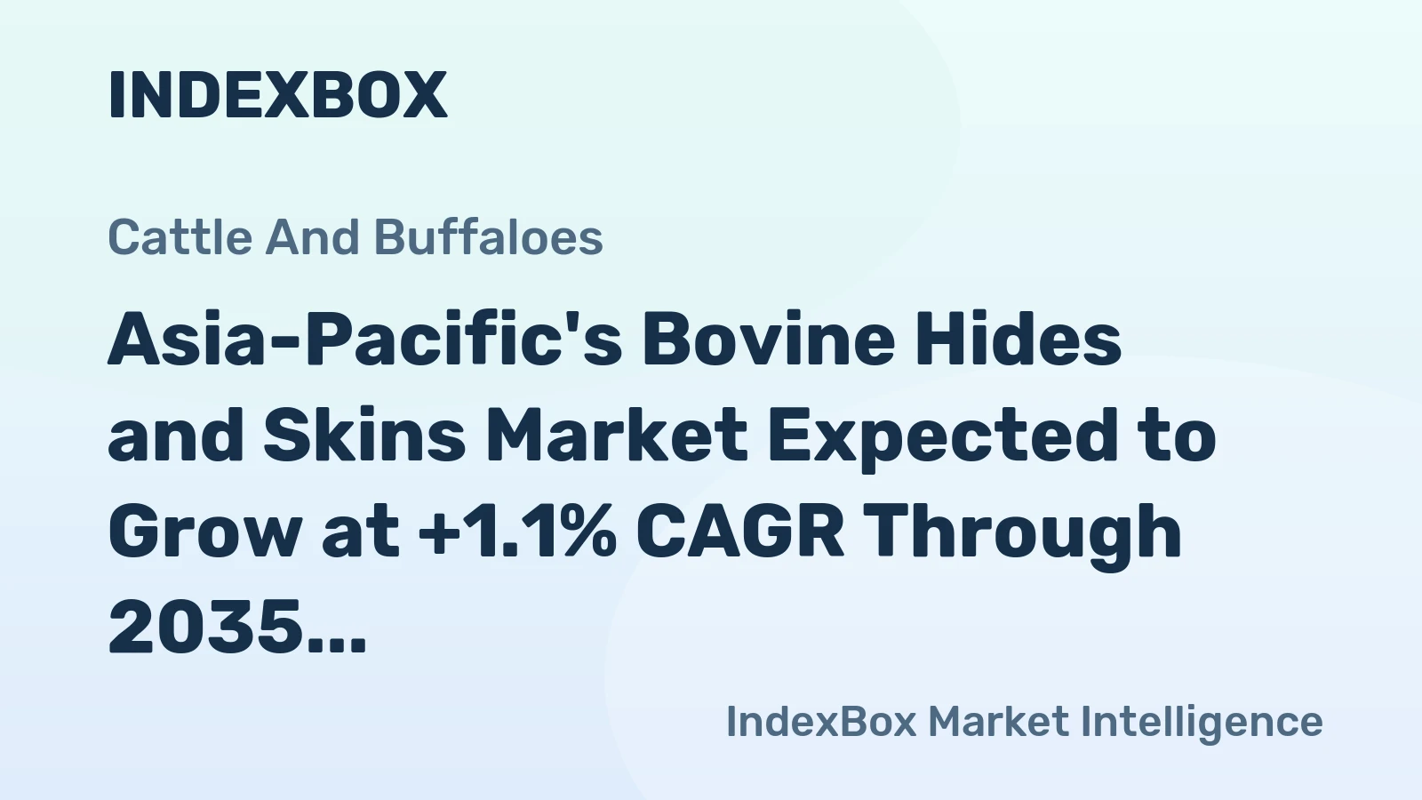Asia-Pacific's Bovine Hides and Skins Market Expected to Grow at +1.1% CAGR Through 2035