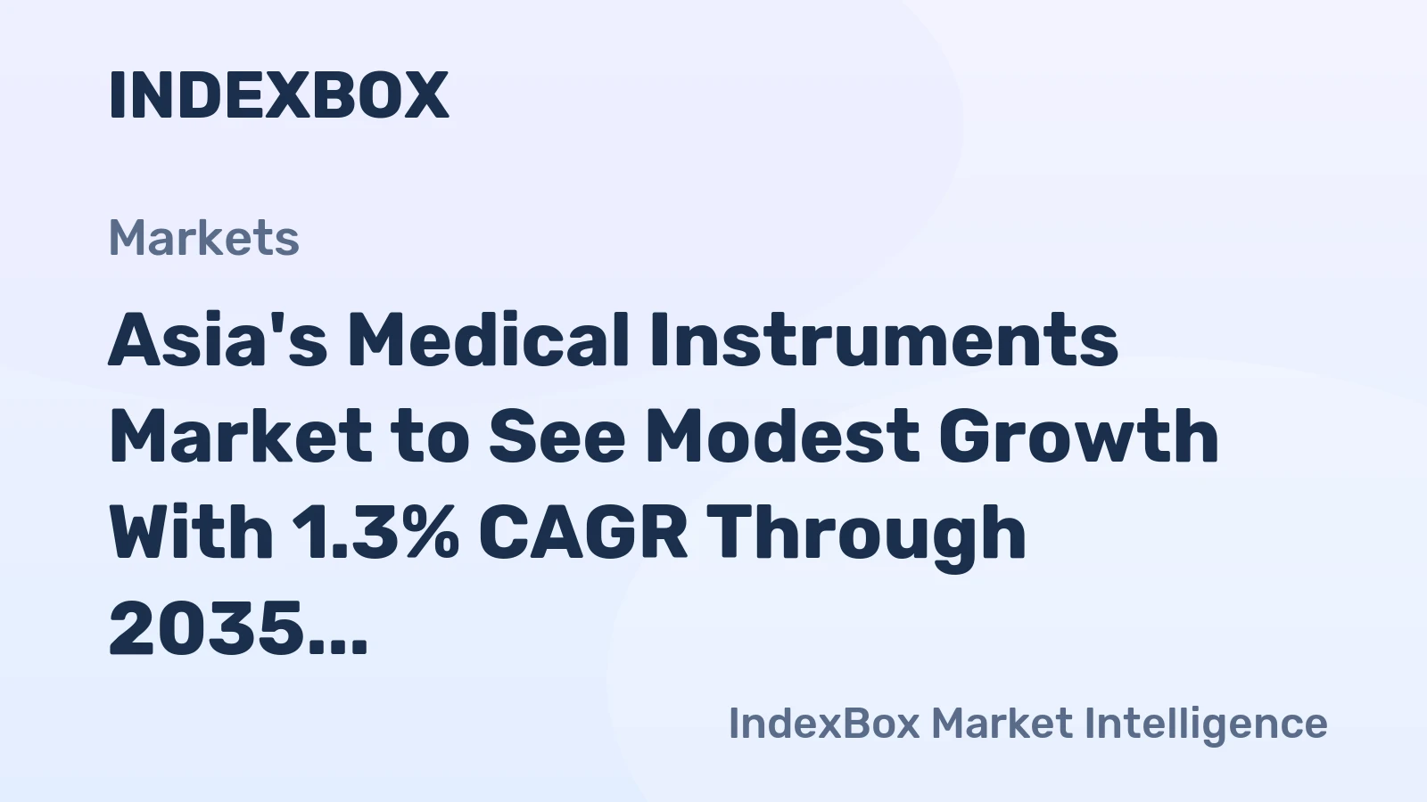 Asia's Medical Instruments Market to See Modest Growth With 1.3% CAGR Through 2035