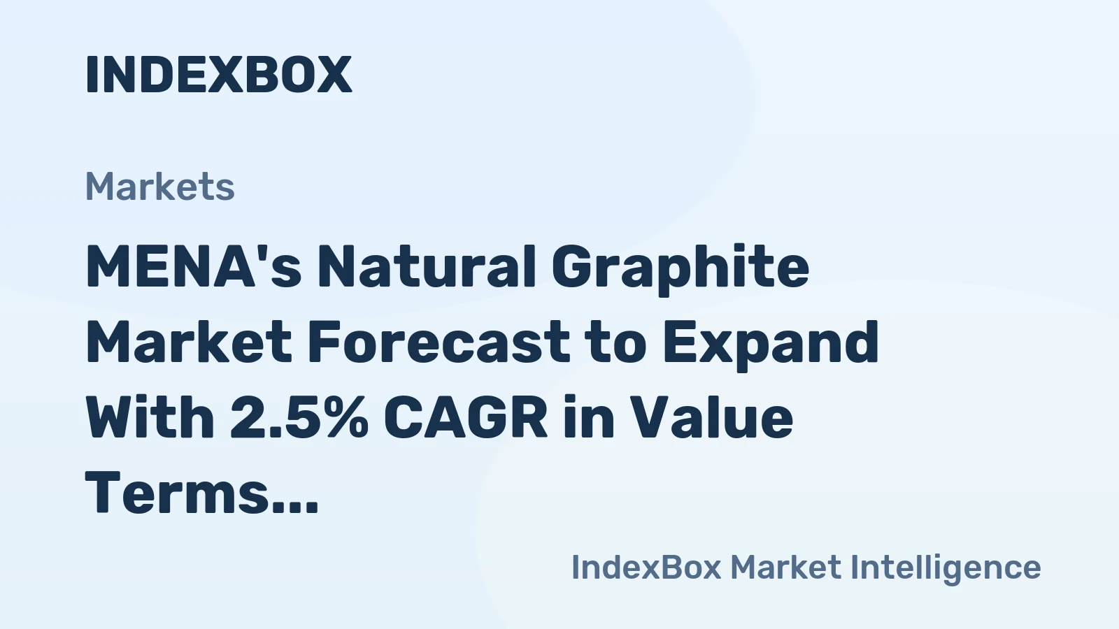 MENA's Natural Graphite Market Forecast to Expand With 2.5% CAGR in Value Terms