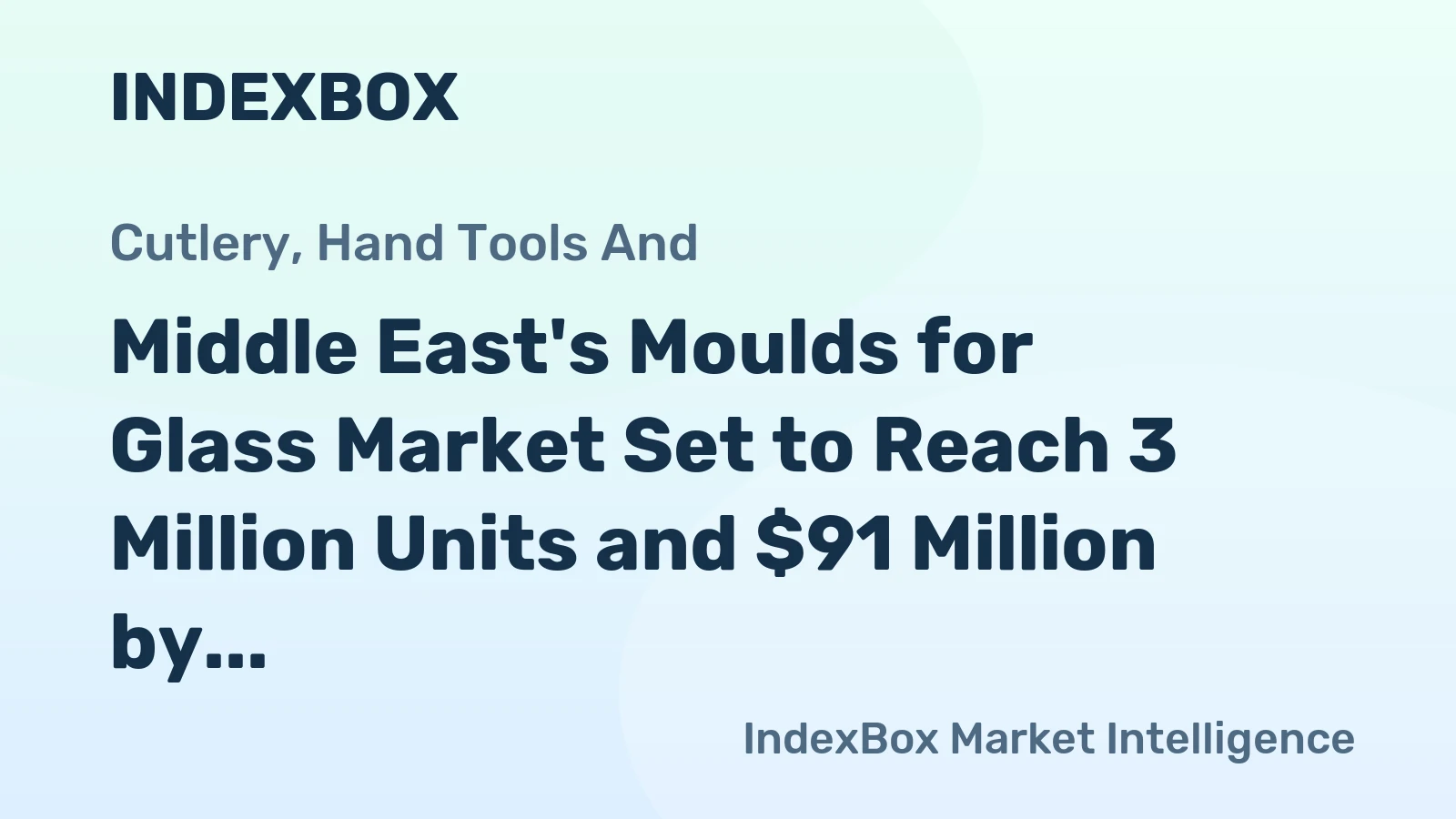 Middle East's Moulds for Glass Market Set to Reach 3 Million Units and $91 Million by 2035