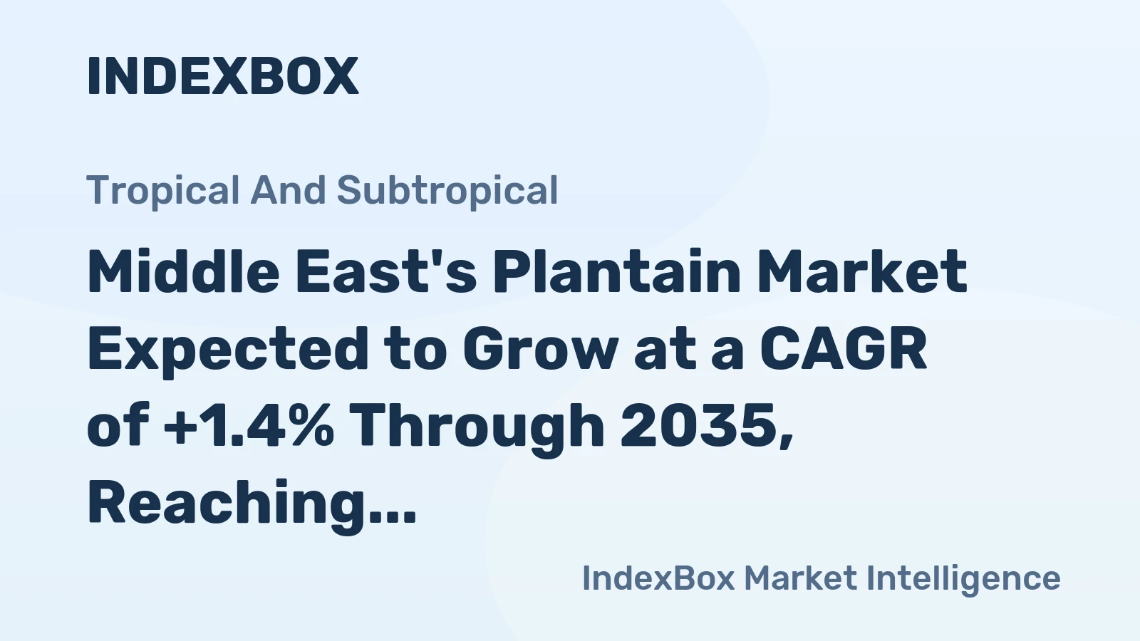 Middle East's Plantain Market Expected to Grow at a CAGR of +1.4% Through 2035, Reaching $835M in Value