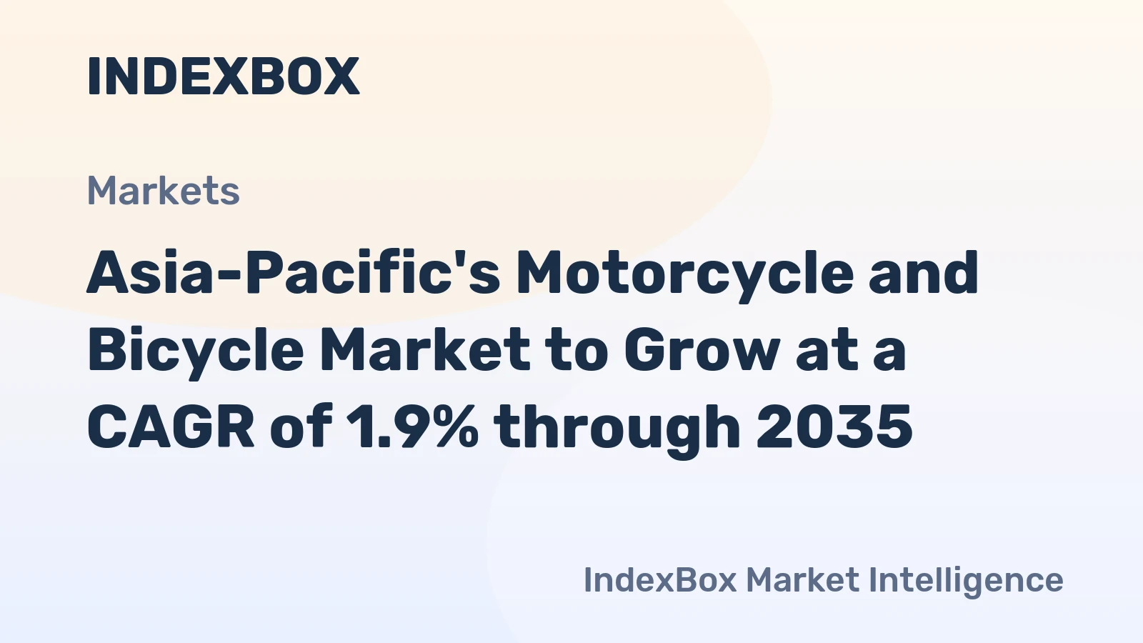 Asia-Pacific's Motorcycle and Bicycle Market to Grow at a CAGR of 1.9% through 2035