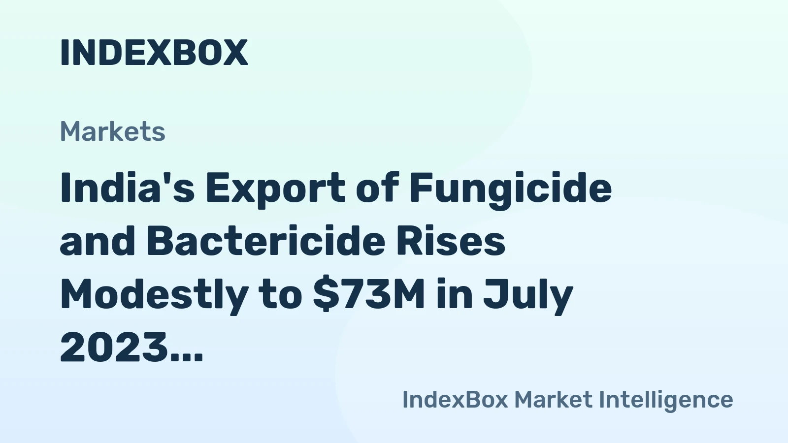 India's Export of Fungicide and Bactericide Rises Modestly to $73M in July 2023