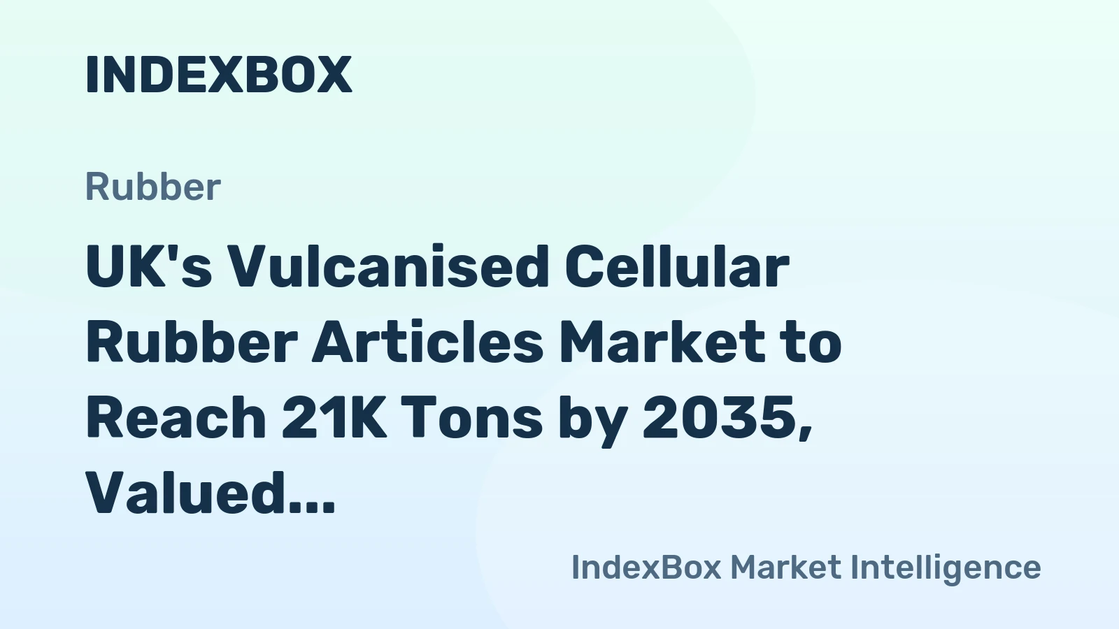 UK's Vulcanised Cellular Rubber Articles Market to Reach 21K Tons by 2035, Valued at $283M
