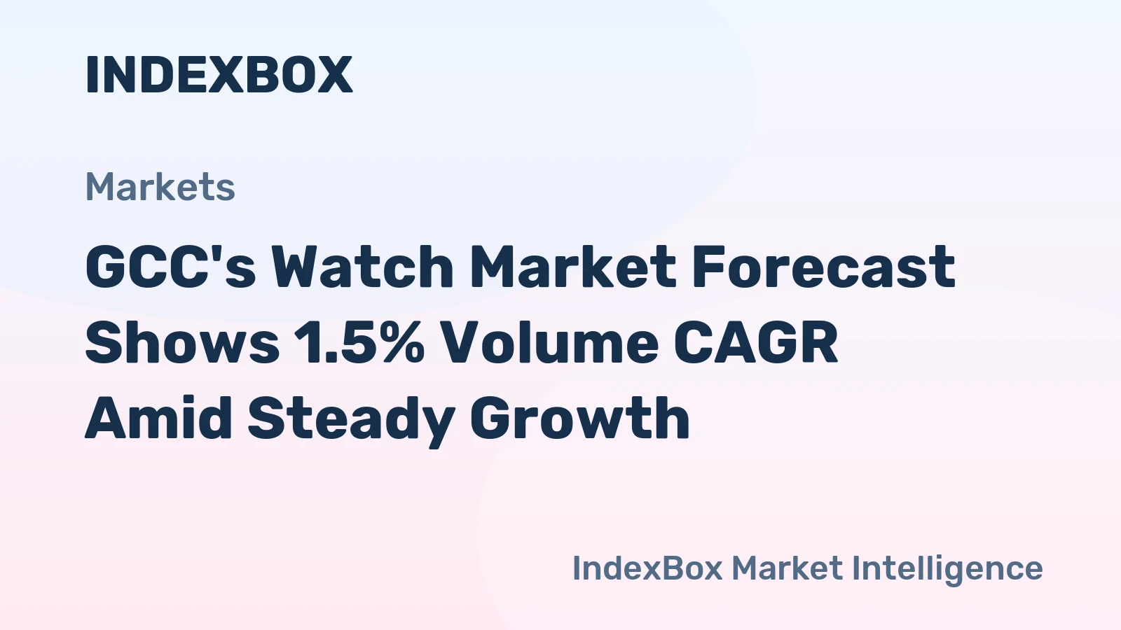 GCC's Watch Market Forecast Shows 1.5% Volume CAGR Amid Steady Growth