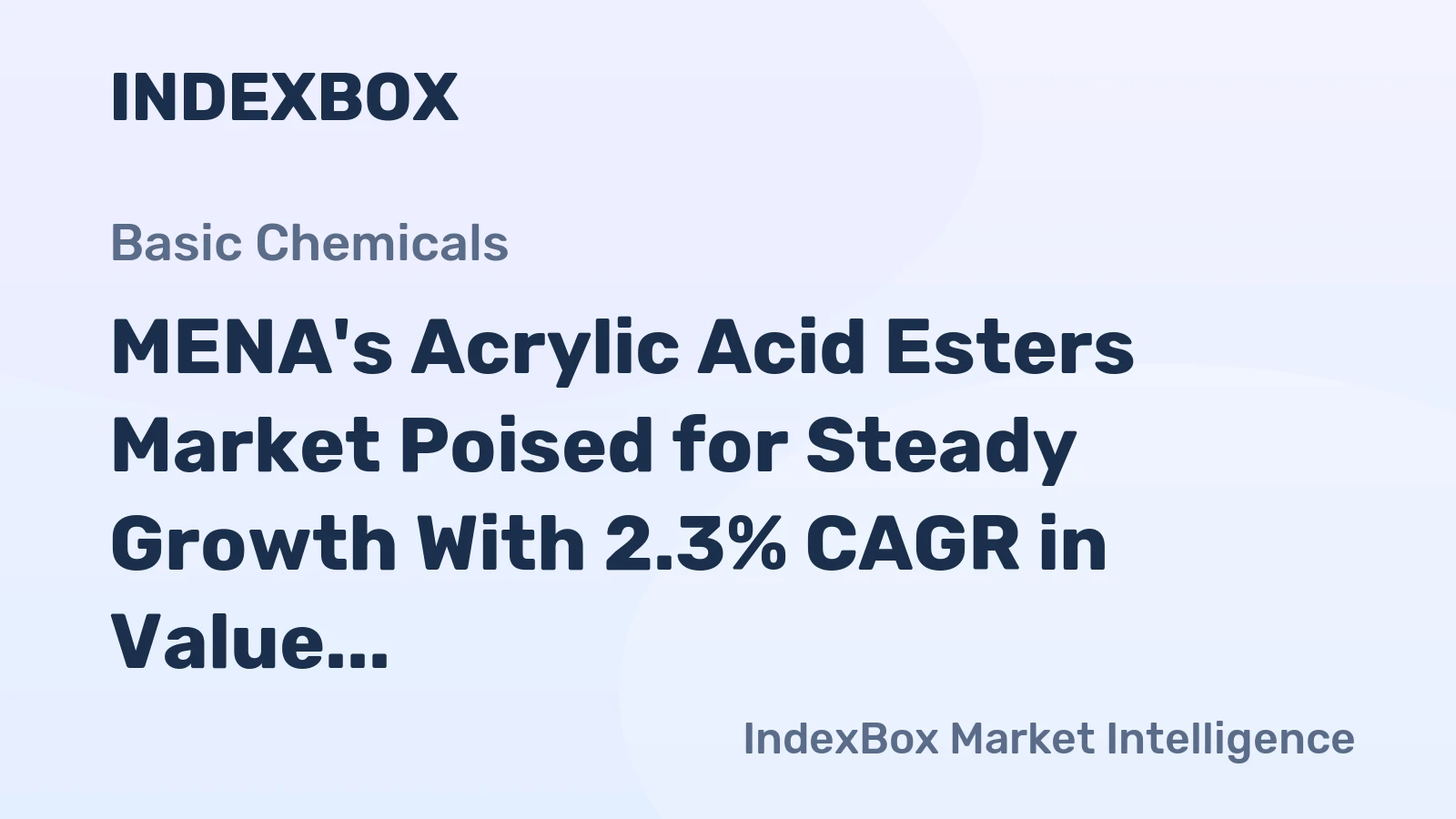 MENA's Acrylic Acid Esters Market Poised for Steady Growth With 2.3% CAGR in Value