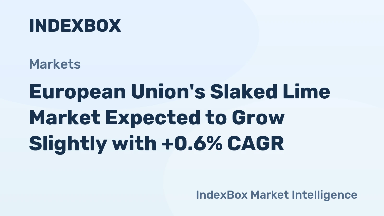 European Union's Slaked Lime Market Expected to Grow Slightly with +0.6% CAGR