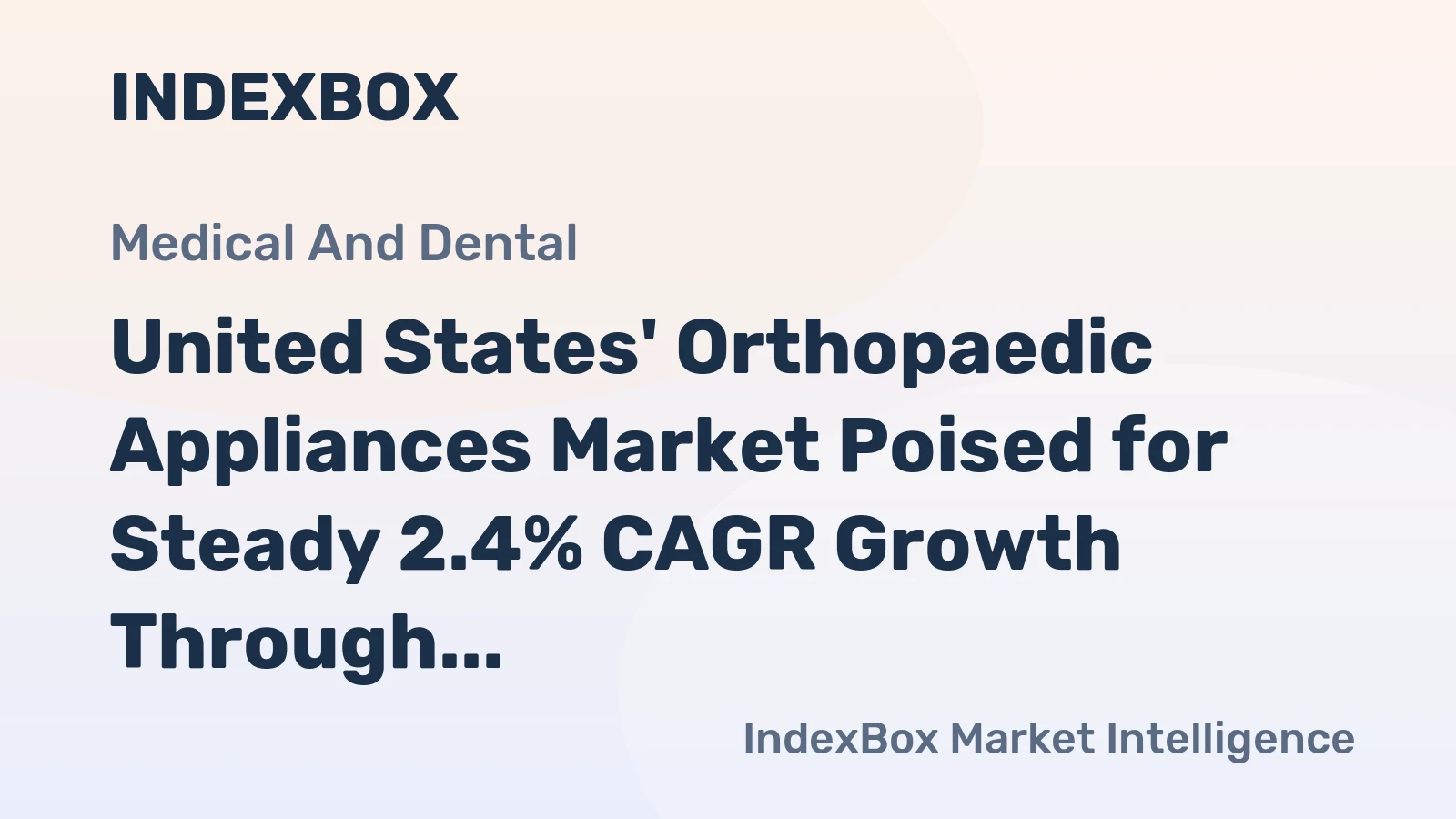 United States' Orthopaedic Appliances Market Poised for Steady 2.4% CAGR Growth Through 2035