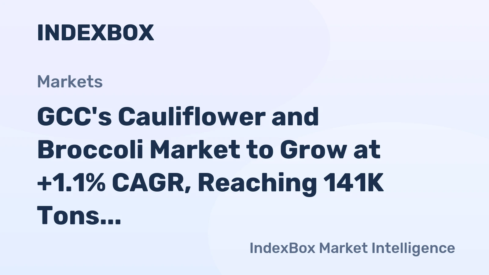 GCC's Cauliflower and Broccoli Market to Grow at +1.1% CAGR, Reaching 141K Tons by 2035