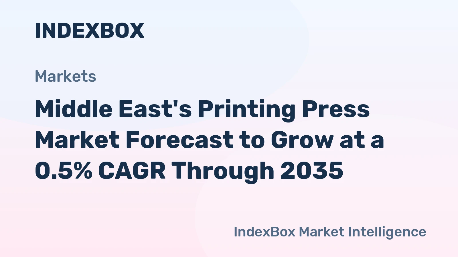 Middle East's Printing Press Market Forecast to Grow at a 0.5% CAGR Through 2035