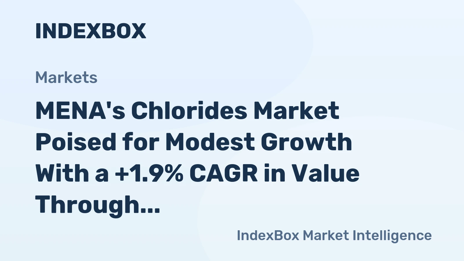 MENA's Chlorides Market Poised for Modest Growth With a +1.9% CAGR in Value Through 2035