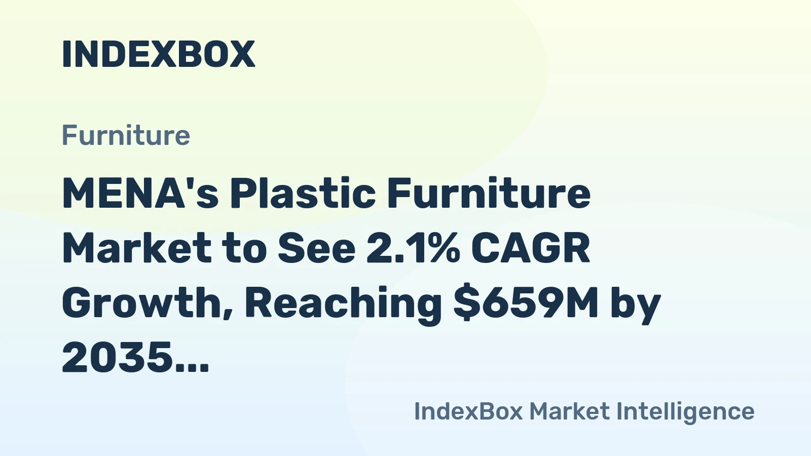 MENA's Plastic Furniture Market to See 2.1% CAGR Growth, Reaching $659M by 2035