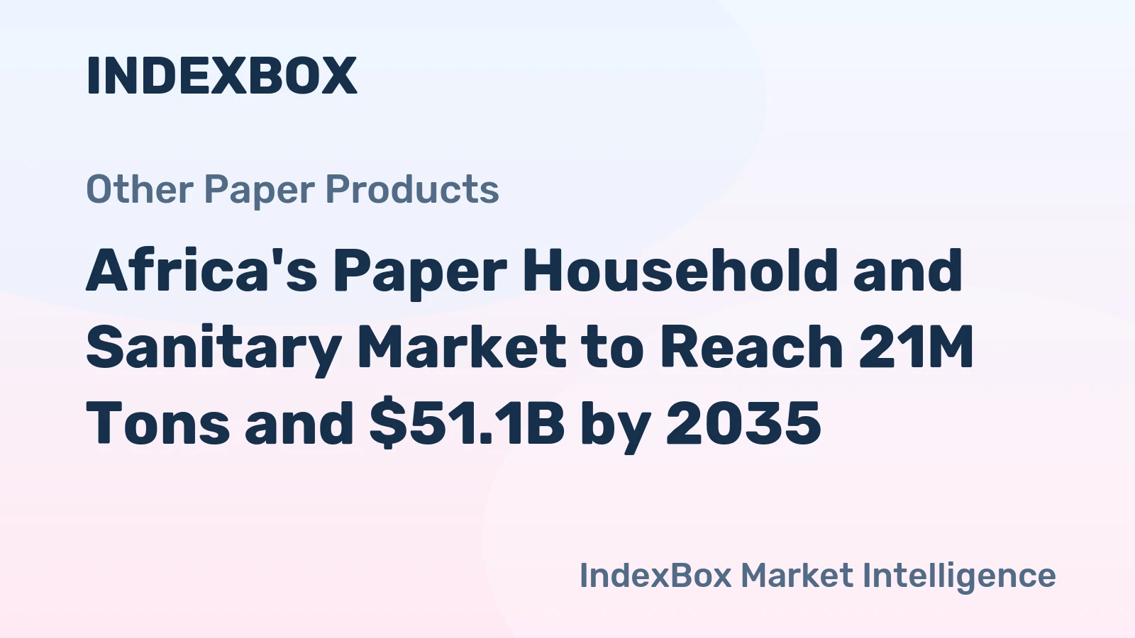 Africa's Paper Household and Sanitary Market to Reach 21M Tons and $51.1B by 2035