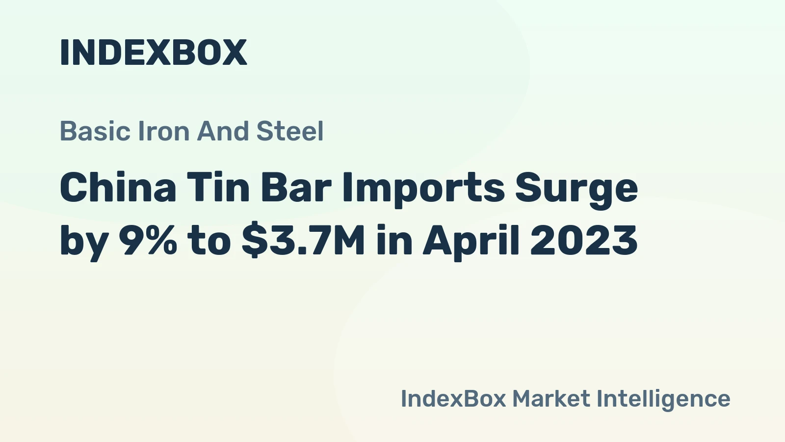 China Tin Bar Imports Surge by 9% to $3.7M in April 2023