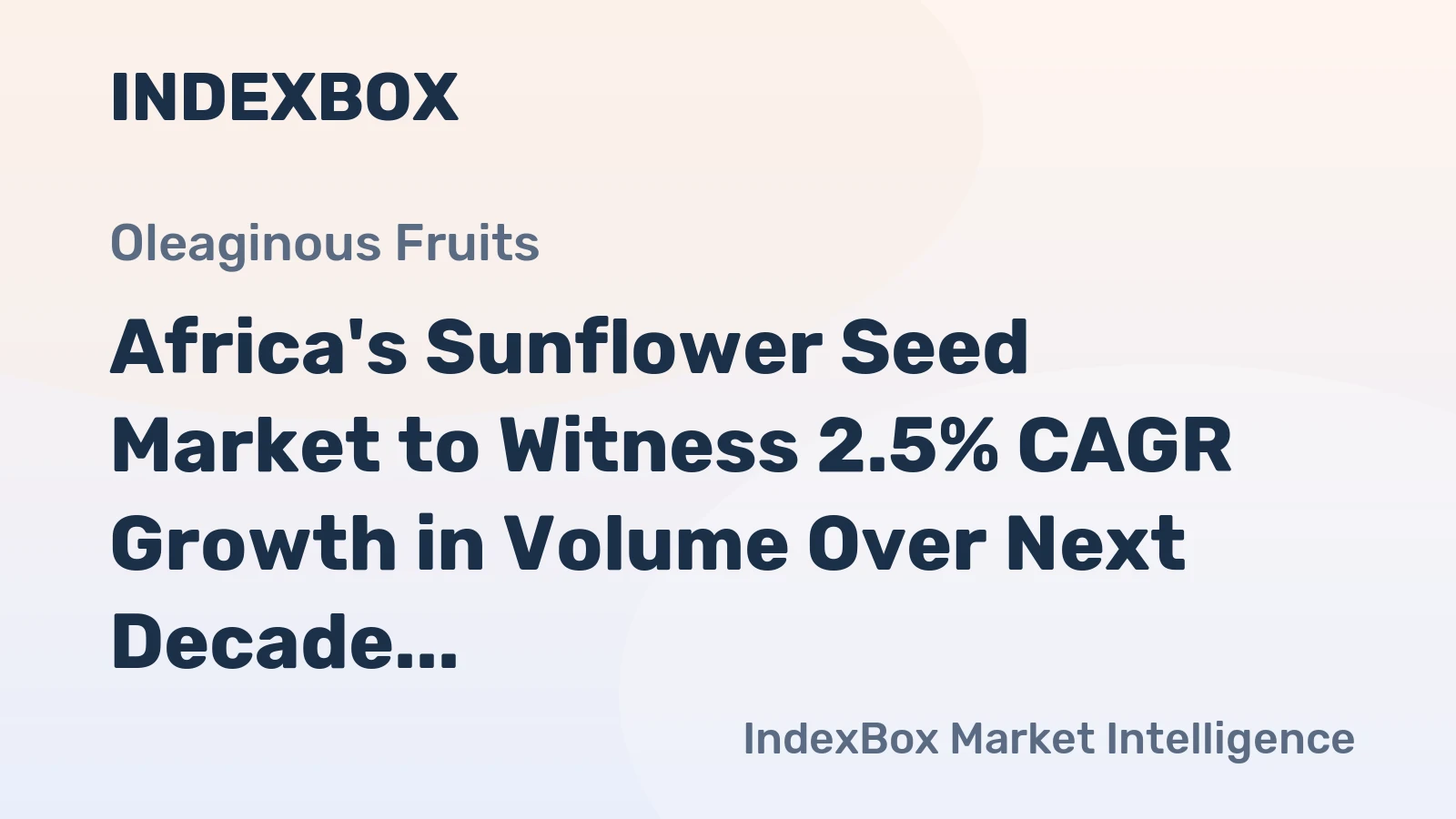 Africa's Sunflower Seed Market to Witness 2.5% CAGR Growth in Volume Over Next Decade