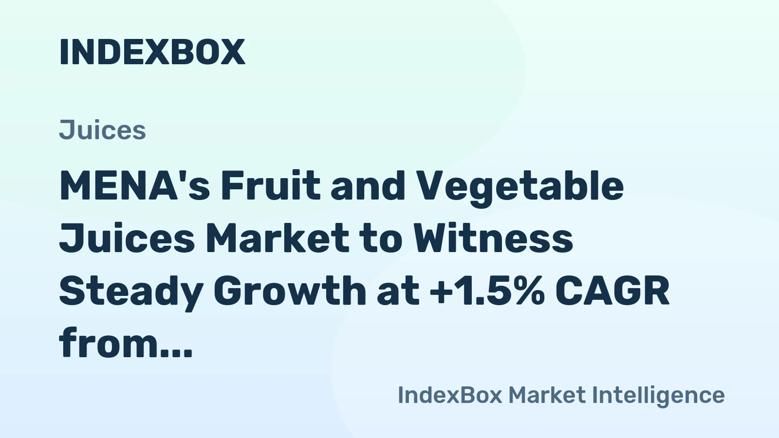 MENA's Fruit and Vegetable Juices Market to Witness Steady Growth at +1.5% CAGR from 2024-2035