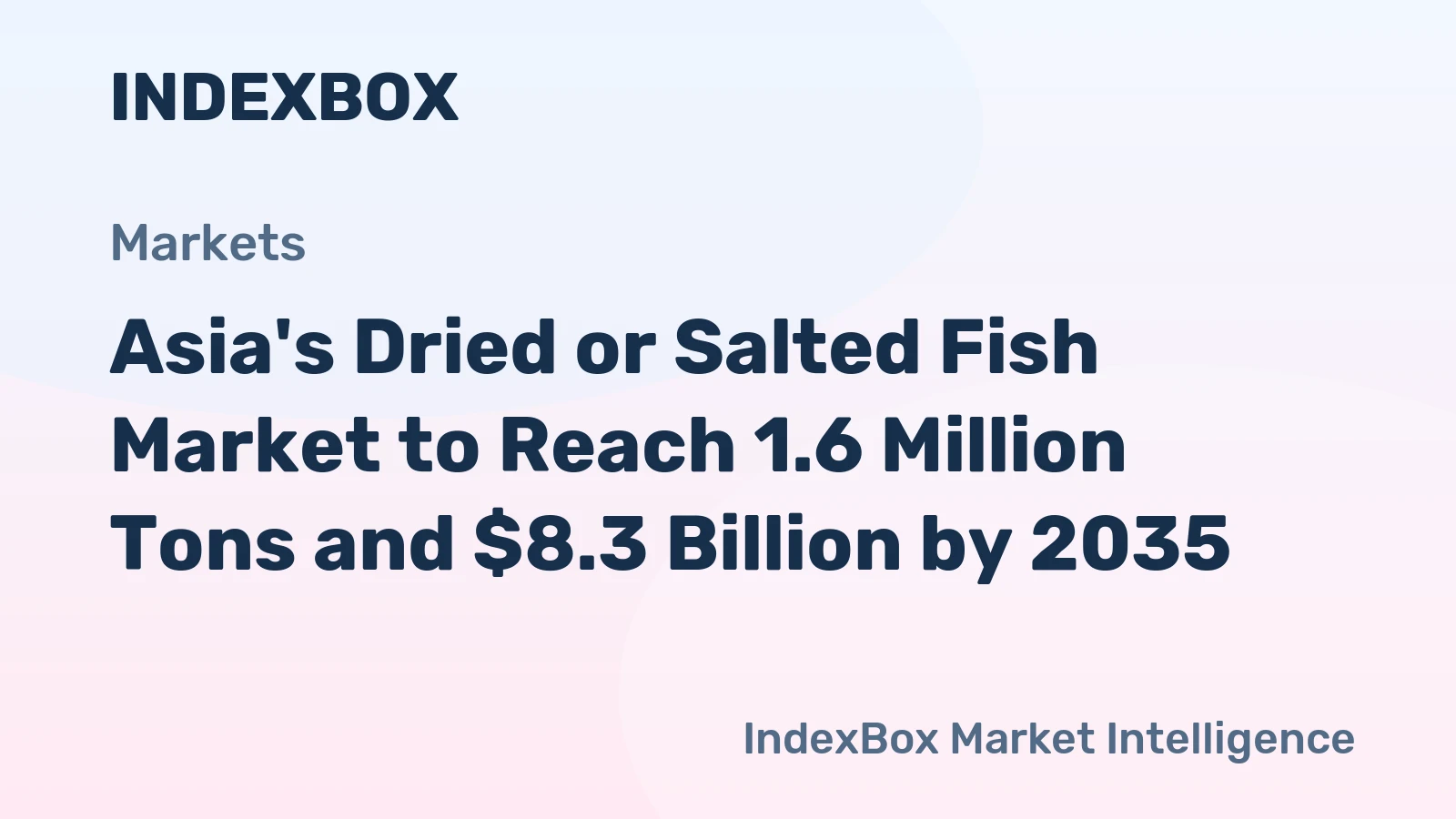Asia's Dried or Salted Fish Market to Reach 1.6 Million Tons and $8.3 Billion by 2035
